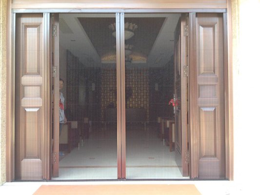Trackless / Barrier-free insect screen doors with pleated polyeater insect screen mesh
