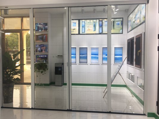 Trackless / Barrier-free insect screen doors with pleated polyeater insect screen mesh