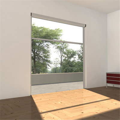 Rolling up non-beam adjustable Retractable fly mosquito screen window / door