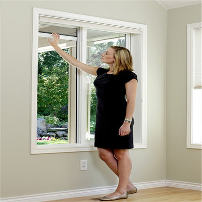 Aluminium frame fiberglass net roller fly screen match to top hung window