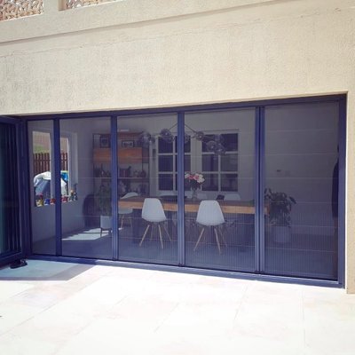 Oversized applications no bottom track collapsible mosquito mesh door