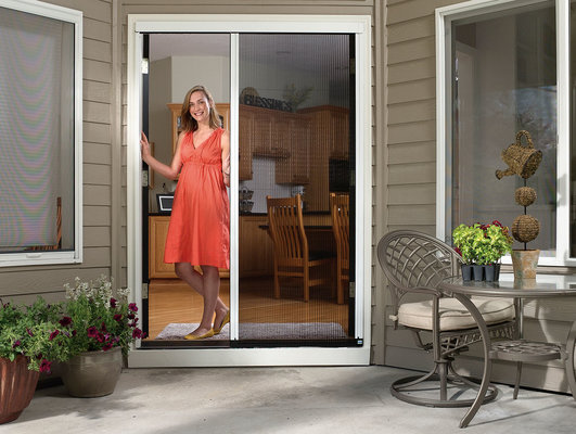 Mosquito out Free chain DIY accordion nets sliding fly screen door