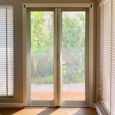 Mosquito out Free chain DIY accordion nets sliding fly screen door