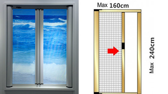 Anti Mosquito Single open Retractable roller screen for window & door