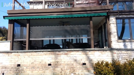 Invisible vertical automatic roll up sliding patio screen door for Commercial