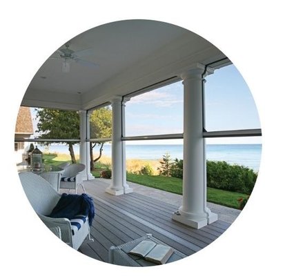 Invisible vertical automatic roll up sliding patio screen door for Commercial