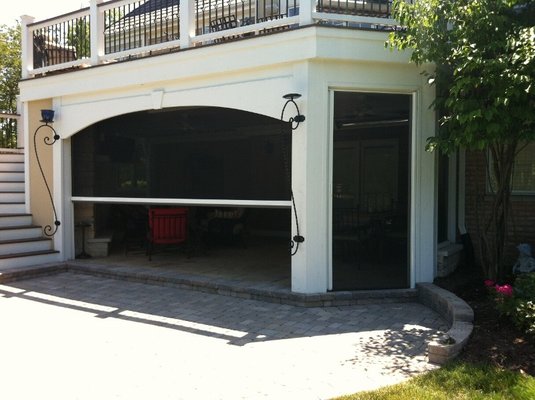 Retrofit remote control anti - mosquito Motorized Garage Screen