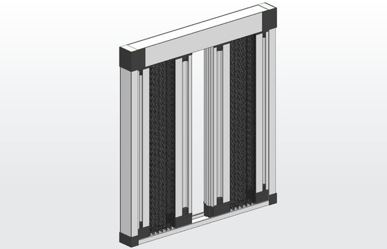 New design open left & right polyester pleated net flyscreen door