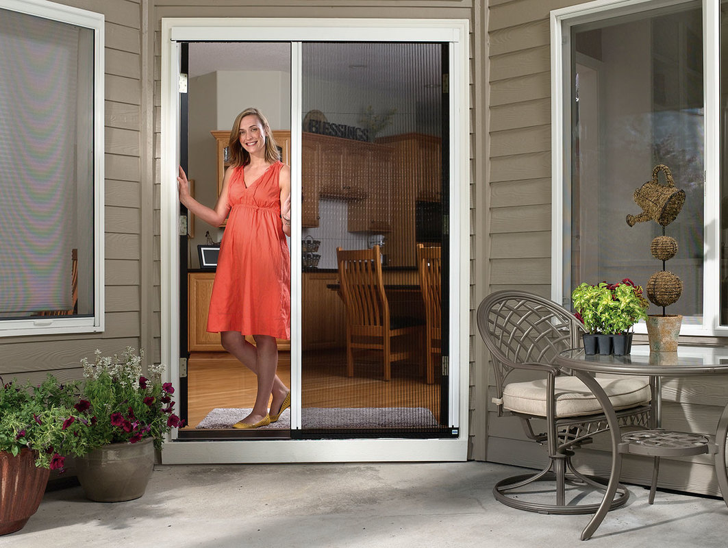Mosquito out Free chain DIY accordion nets sliding fly screen door