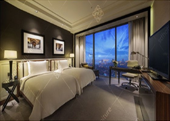 Environment - Friendly  Hotel Bedroom Furniture Sets Wood Style High Density Form