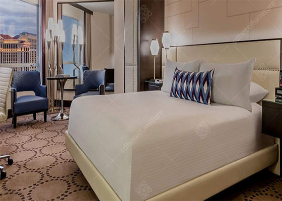 Hotel Luxury Furniture Classical Style , Genuine PU Leather Modern Hotel Furniture
