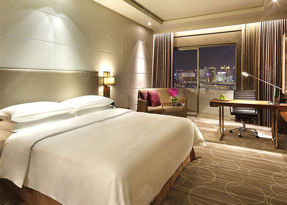 Modern Laminate Hotel Bedroom Furniture Sets Optional Size Plywood MDF Materials