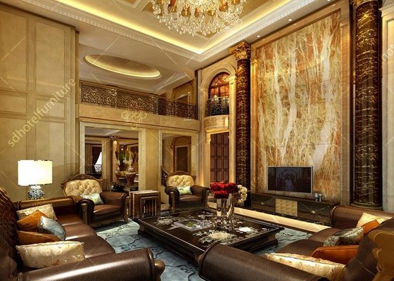 Traditional / Modern Queen Luxury Hotel Bedroom Furniture European Style Customized