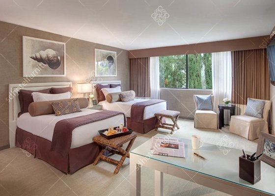 3 Star Modern Apartment Twin Bedroom Sets , Modern Style Full Bedroom Furniture Sets