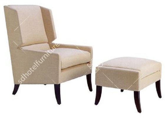 Comfortable Blue Bedroom Arm Chair With Ottoman , Swivel / Navy Accent Arm Chair