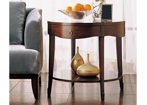 Fashion Style  Hotel Coffee Table Round Shape Side Table With Drawer Eco -  Friendly