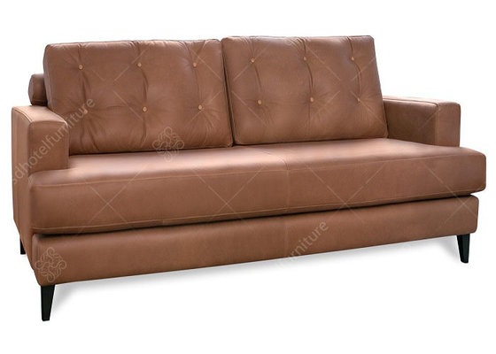 High Density Resilient Foam Loveseat Sleeper Sofa , Hospitality Small Leather Sofa Set