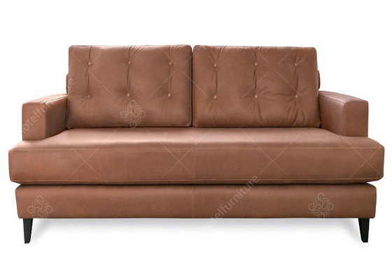 High Density Resilient Foam Loveseat Sleeper Sofa , Hospitality Small Leather Sofa Set