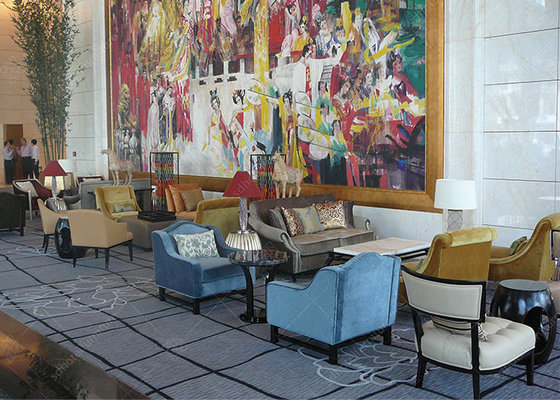 Wooden Frame Waiting Area Hotel Lobby Furniture Different Style High Standard
