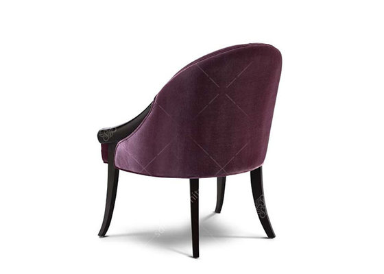 Luxury Purple Hotel Room Chairs Wooden Traditional Classical Style High Standard