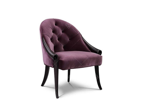 Luxury Purple Hotel Room Chairs Wooden Traditional Classical Style High Standard
