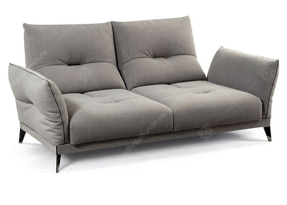 Wooden Fabricliving Room Sectionals , Reception Area Small Scale Grey Sectional Couch