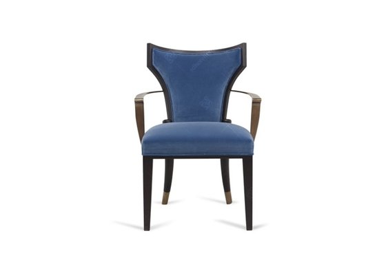 Blue Fabric Hotel Bedroom Chairs , Wooden Frame Conference Hotel Desk Chairs
