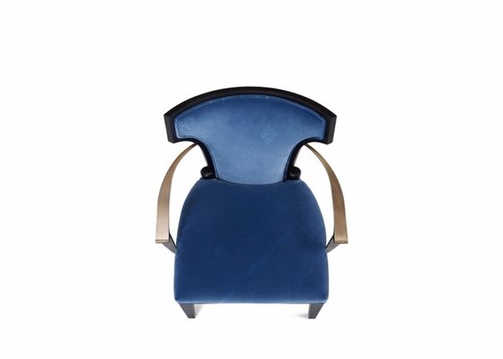 Blue Fabric Hotel Bedroom Chairs , Wooden Frame Conference Hotel Desk Chairs