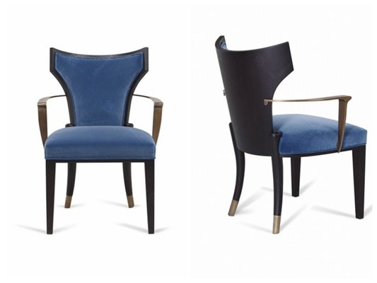 Blue Fabric Hotel Bedroom Chairs , Wooden Frame Conference Hotel Desk Chairs
