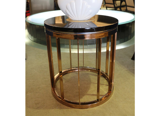 Economic Temporary Hotel Coffee Table Round  With Golden Boarding High Standard
