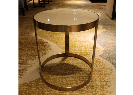 Economic Temporary Hotel Coffee Table Round  With Golden Boarding High Standard