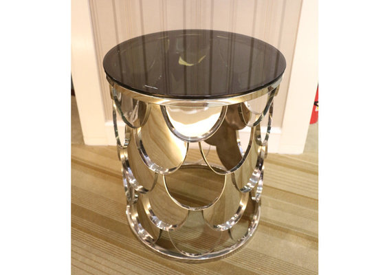 Economic Temporary Hotel Coffee Table Round  With Golden Boarding High Standard
