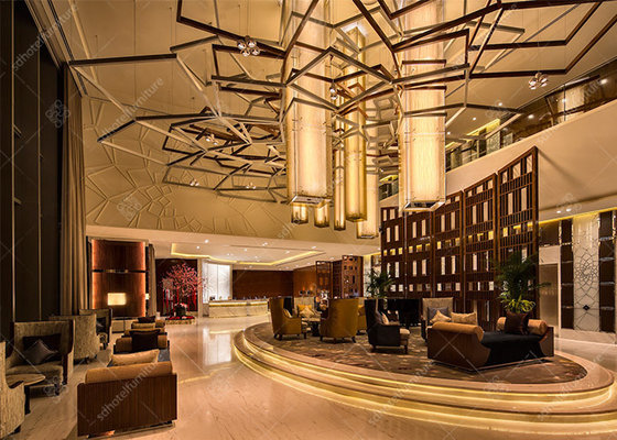 Commercial Luxury Style Hotel Lobby Furniture With Coffee Table And Sofa Sets