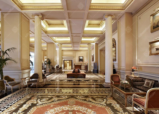 Commercial Luxury Style Hotel Lobby Furniture With Coffee Table And Sofa Sets