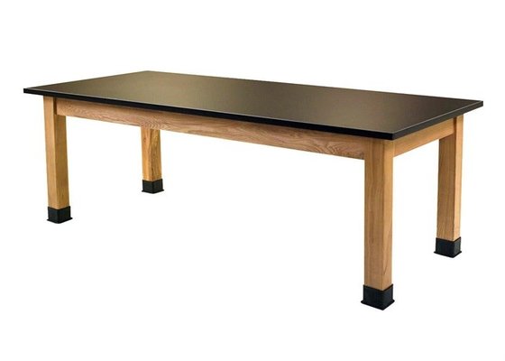 Square Wooden Hotel Writing Desk Black Lacquer 0.5mm Natural Wood Veneer Durable