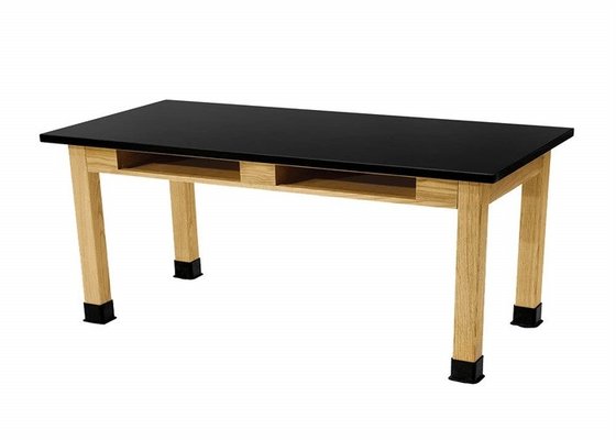 Square Wooden Hotel Writing Desk Black Lacquer 0.5mm Natural Wood Veneer Durable