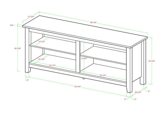 Black Apartment Furniture Sets Tv Console Table With Adjustable Shelving , Dark Wood Tv Cabinet 16 X 58 X 24 Inches