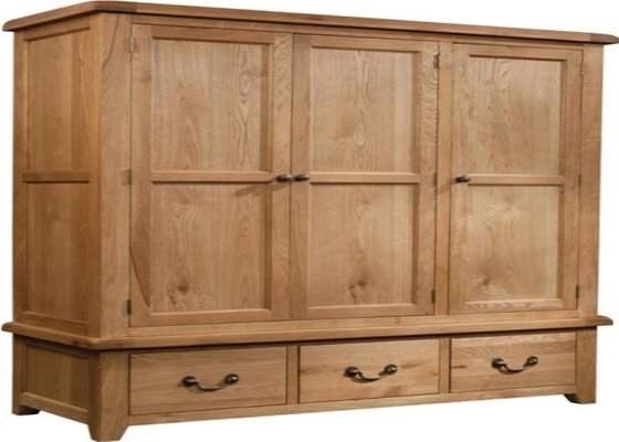 Solid Wood Durable Hotel Room Wardrobe Environment - Friendly Natural Wood Color