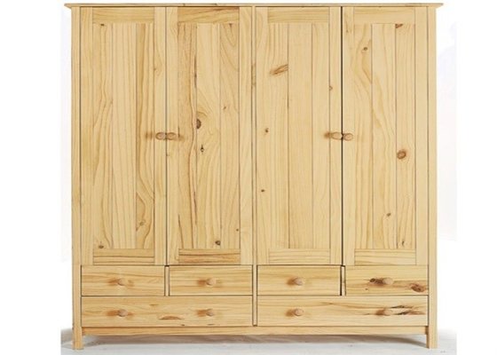 Solid Wood Durable Hotel Room Wardrobe Environment - Friendly Natural Wood Color