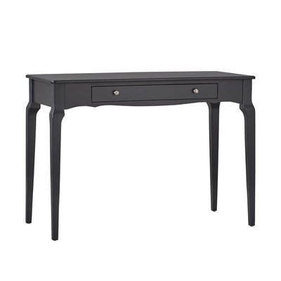 Classical Hotel Furniture Wooden Black Writing Desk With Drawers , High Grade Dark Wood Writing Desk