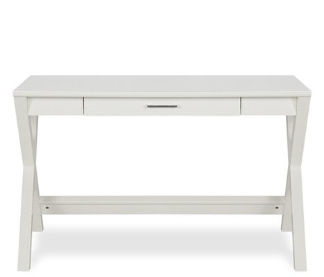 White Hign Glossy Hotel Writing Desk Plywood Top Customized For Home / Hotel