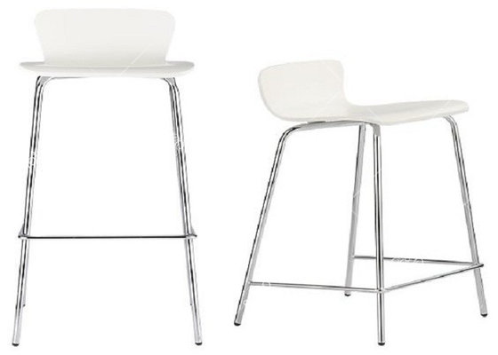 European Style Commercial Bar Furniture Metal Counter Stools With Stainless Steel Leg