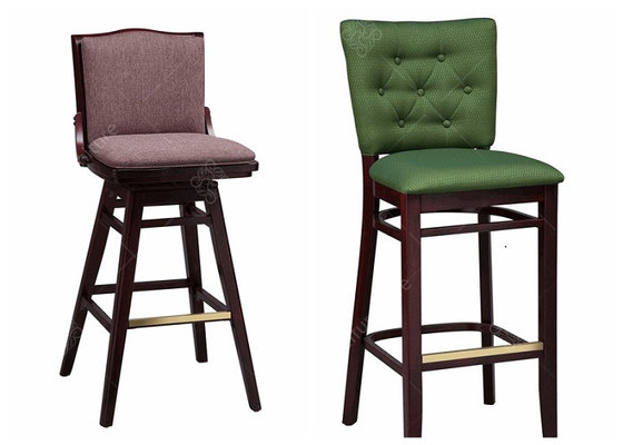 European Style Commercial Bar Furniture Metal Counter Stools With Stainless Steel Leg