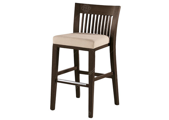 Modern Solid Wood Commercial Bar Furniture Bar Stools With Back 480 * 520 * 1100mm