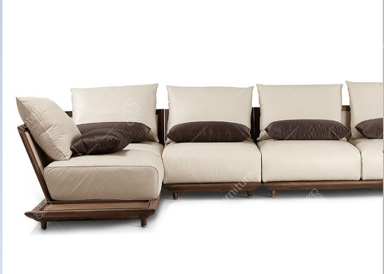 Comfortable Corner Living Room Sofa Set Classic Fabirc L Shaped High Grade