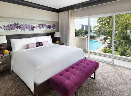 American Hotel Bedroom Furniture Sets Plywood With Light Color Finish