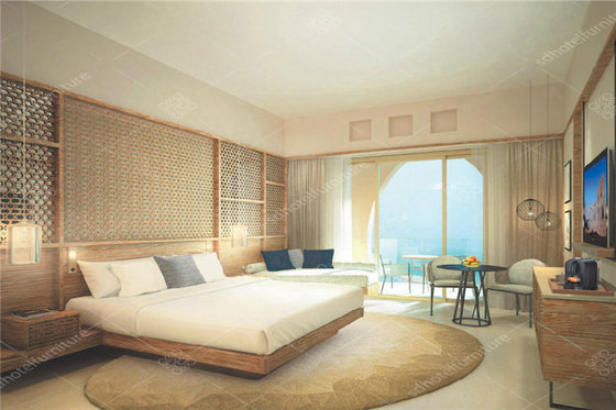 Solid Wood And Panel 5 Star Hotel Furniture For Apartment Room