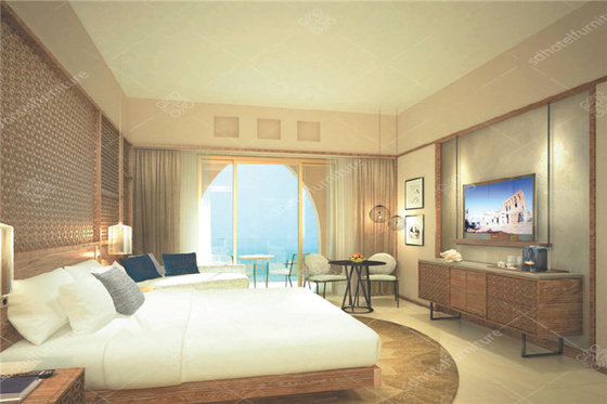Solid Wood And Panel 5 Star Hotel Furniture For Apartment Room