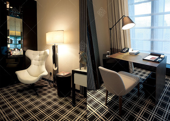 Clean Style Double Bed Hotel Bedroom Furniture Sets Environment Lacquer
