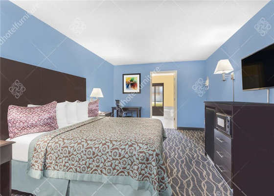 Simple King / Twin Size Hotel Bedroom Furniture Set With Headboard and TV Table